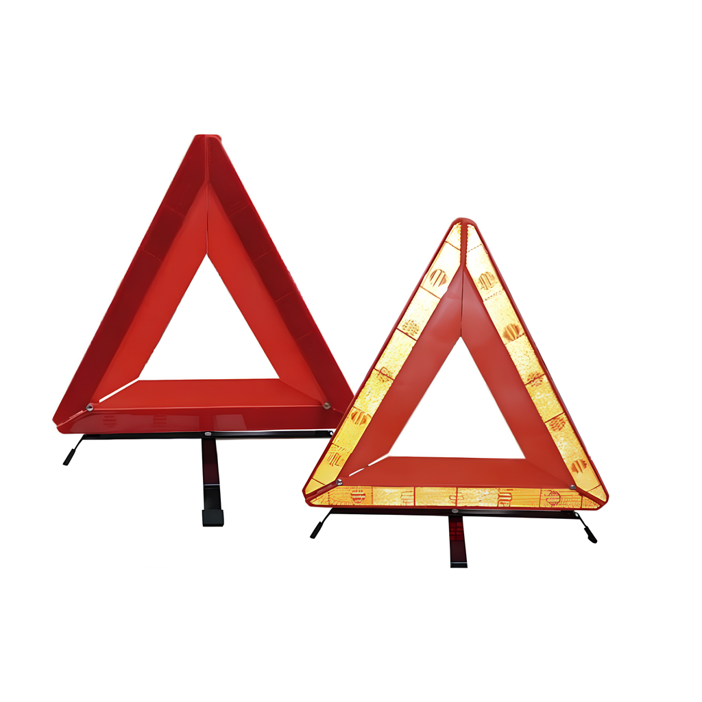 TRIANGULO DE SEGURIDAD REFLEJANTE BASE METAL | Autopartes Meno